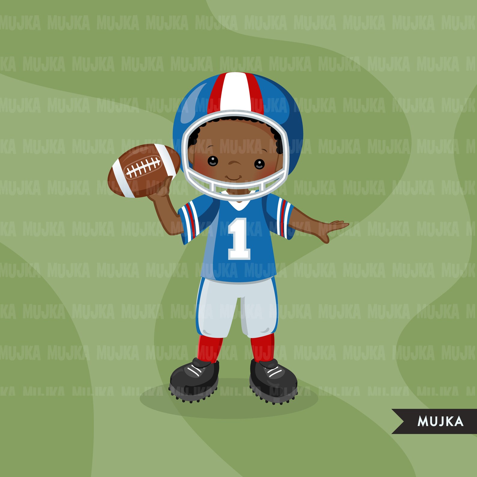 Football Clipart. Sport Graphics Boys American Player - Etsy