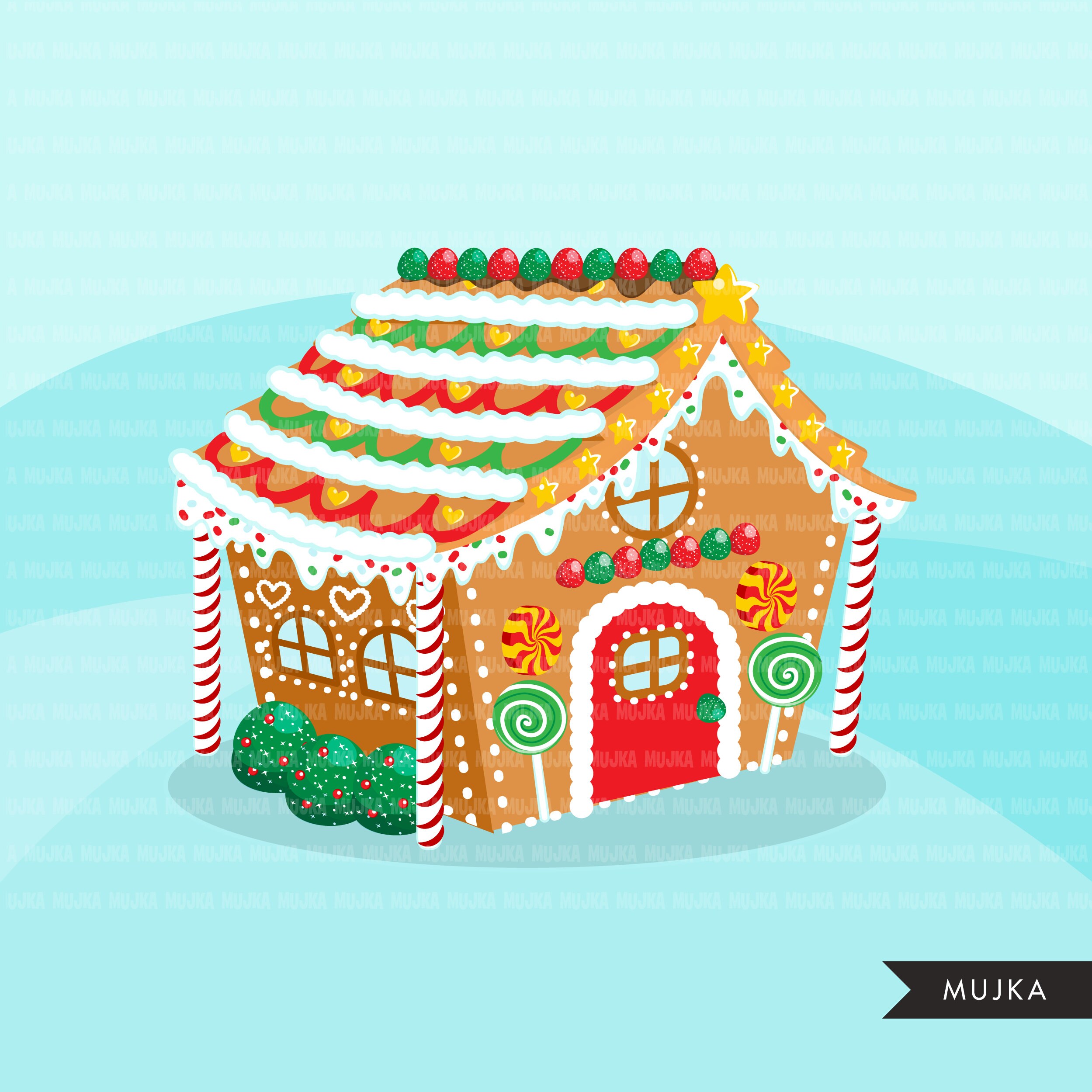 Christmas Gingerbread House Clipart. Make Your Own Gingerbread - Etsy