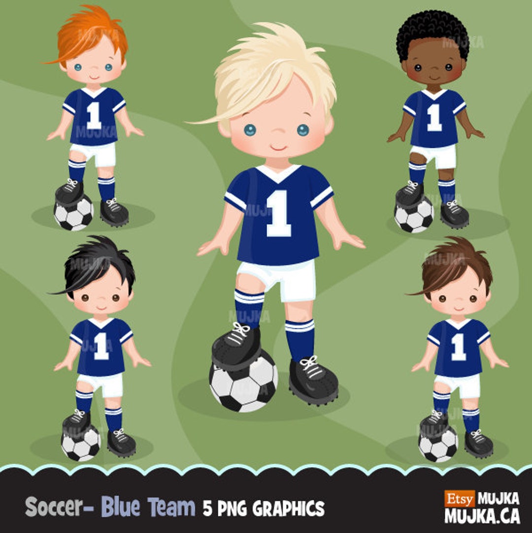Soccer Clipart. Sport Graphics, Boys Soccer Player Characters ...