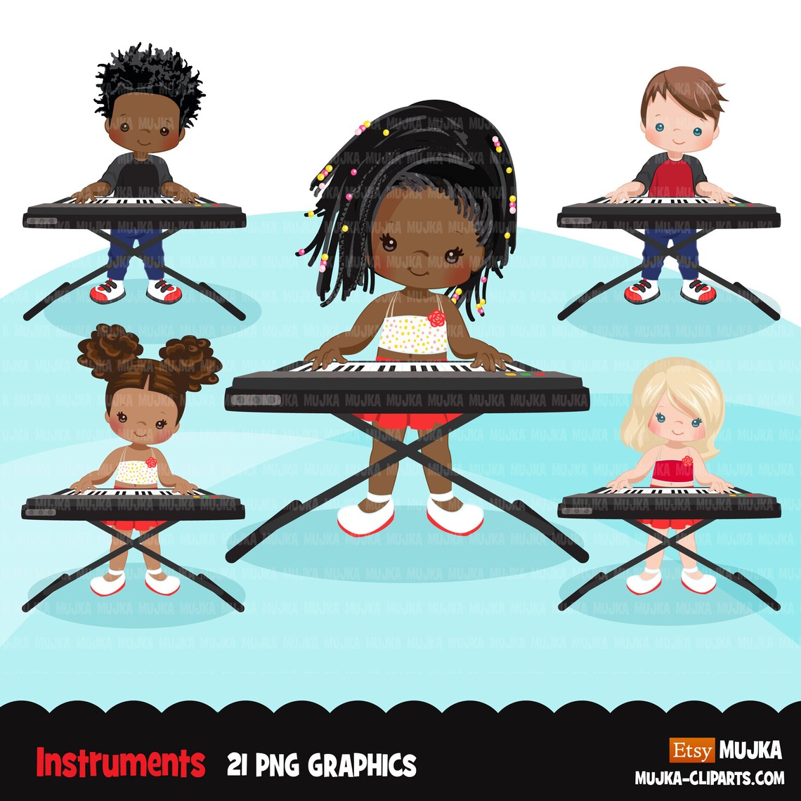 Keyboard Piano Clipart Music Instruments Clipart Education - Etsy