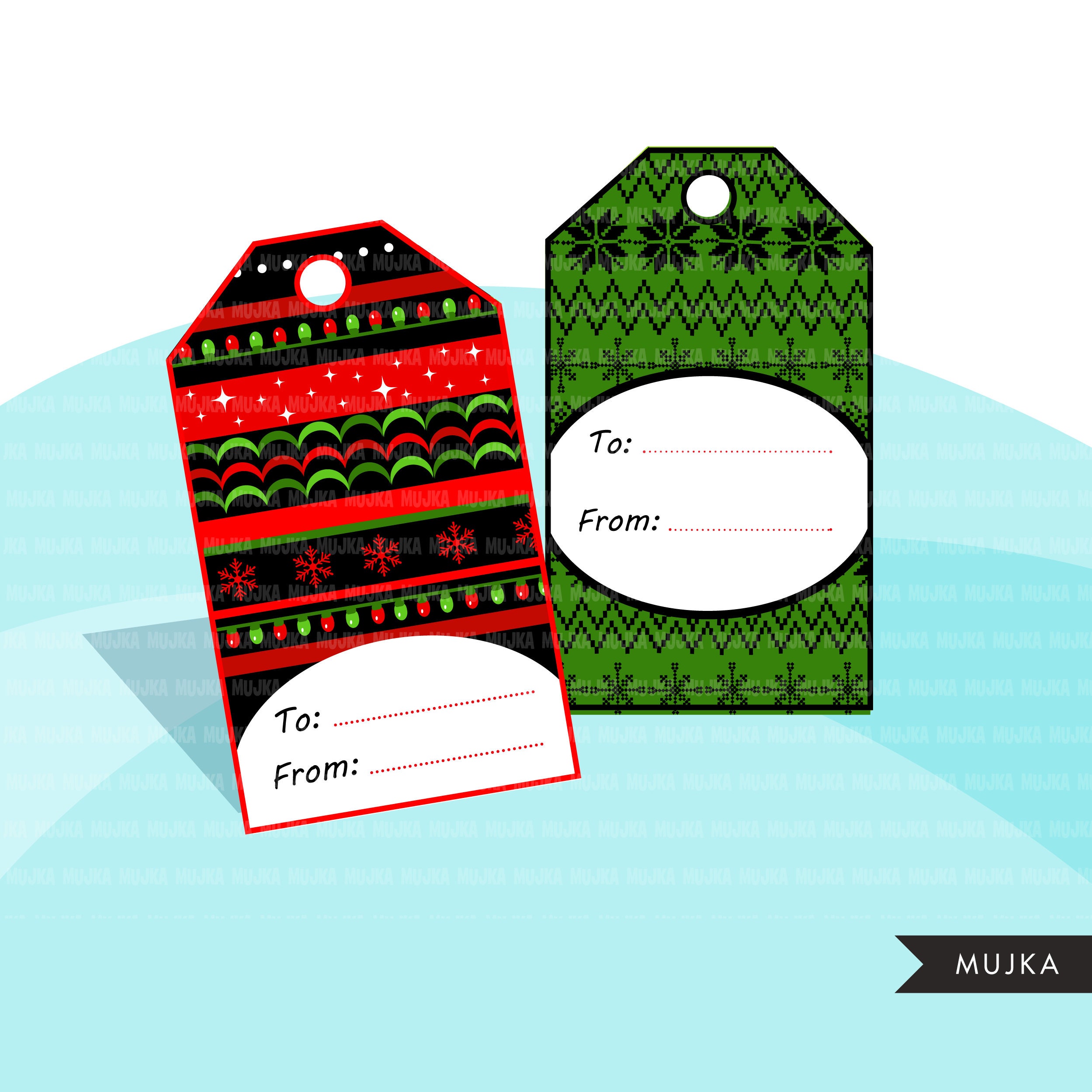 Christmas Tags Printable Christmas Gift Tags Digital Gift - Etsy