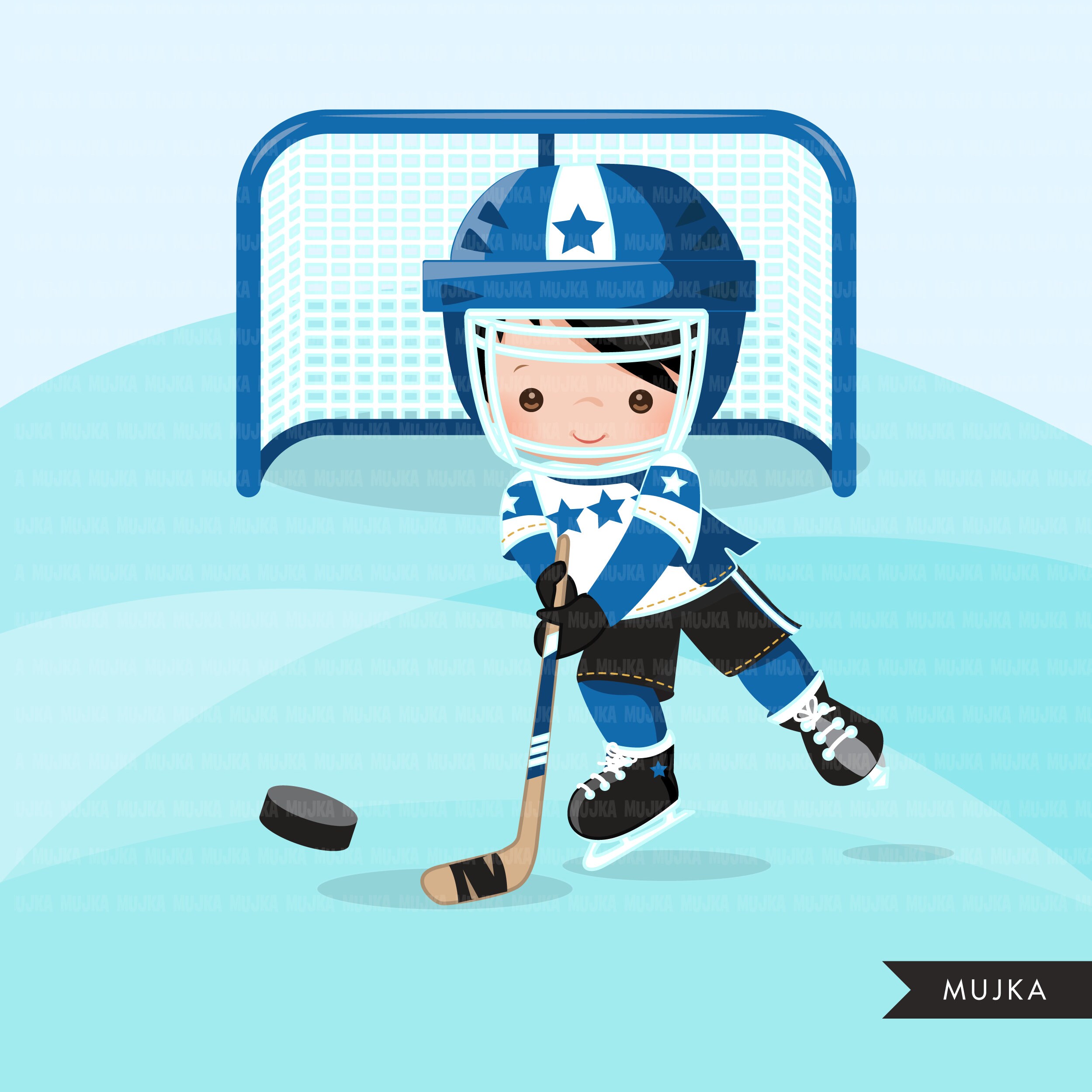 Hockey Clipart. Sport Graphics Boys Hockey Player Characters - Etsy