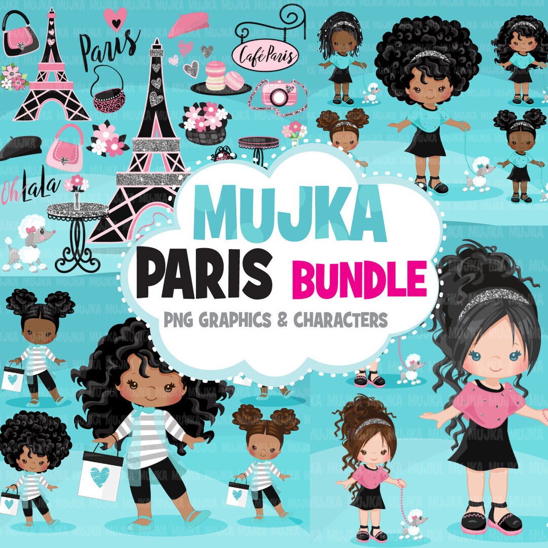 Paris Clipart Bundle, Glitter French Birthday Party, Poodle, Tea Party ...