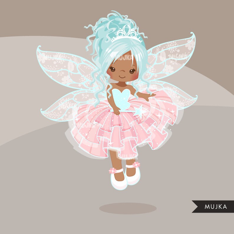 Pink Fairy Clipart. Cute Fairy Character Graphics Angel - Etsy Canada