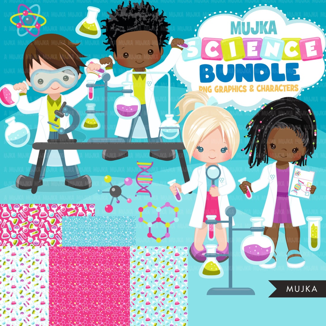 Science Clipart Bundle, School Graphics, Laboratory Bundle Sublimation ...