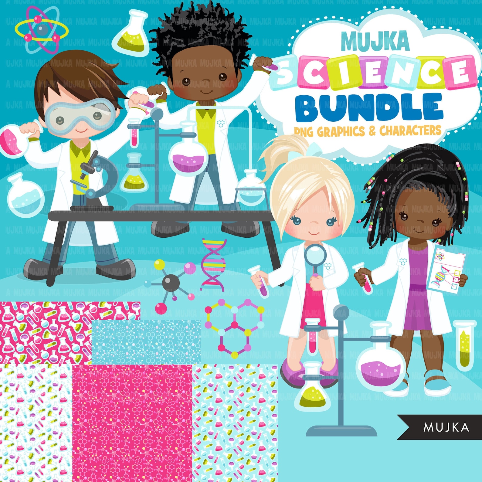 Science Clipart Bundle School Graphics Laboratory Bundle - Etsy