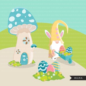 Easter Gnomes Clipart, Mushroom Clipart, Fairy Clipart, Fairy Homes Png ...