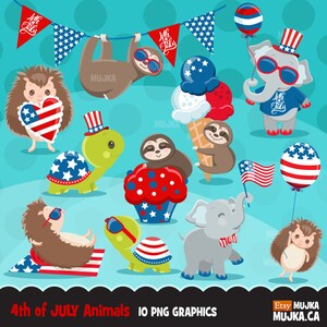 4th of July Clipart Bundle, Independence Day Graphics Clip Art ...
