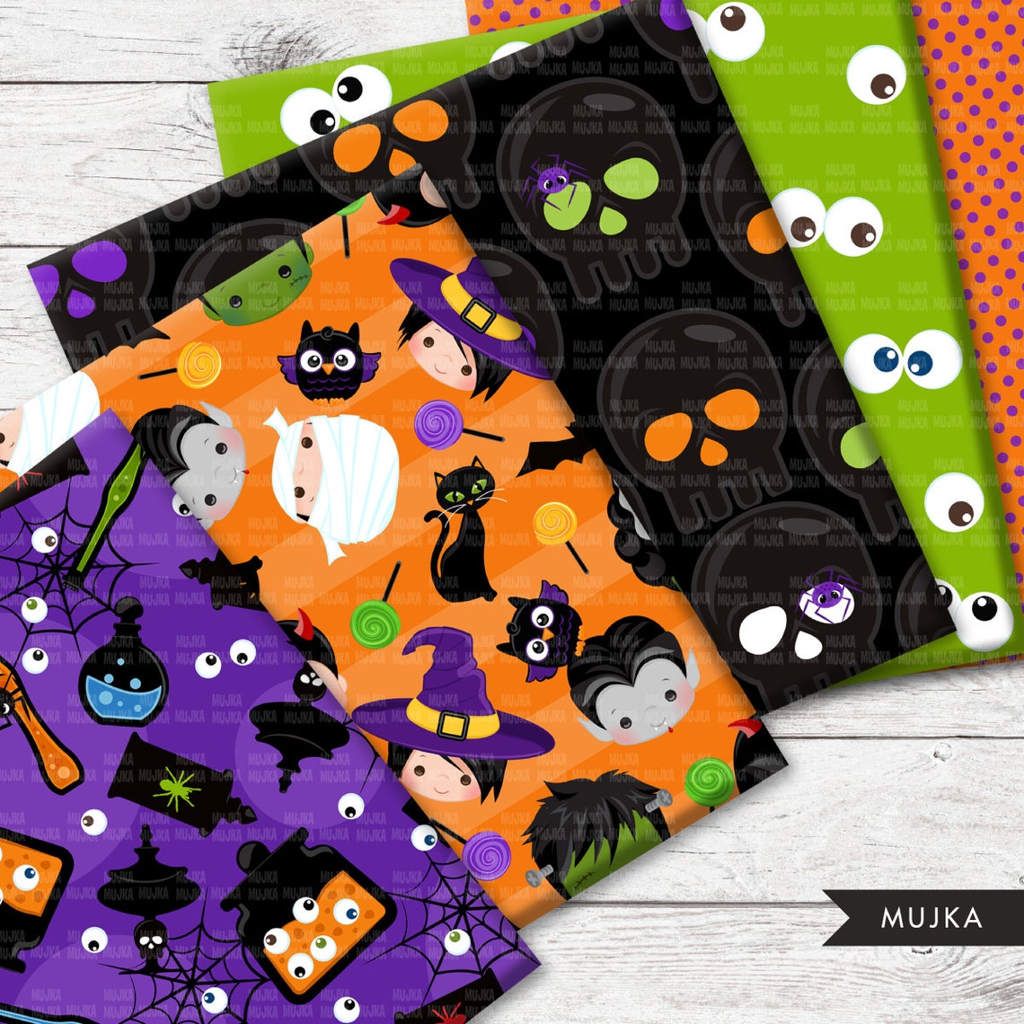 Halloween Digital Paper Halloween Digital Download Halloween - Etsy