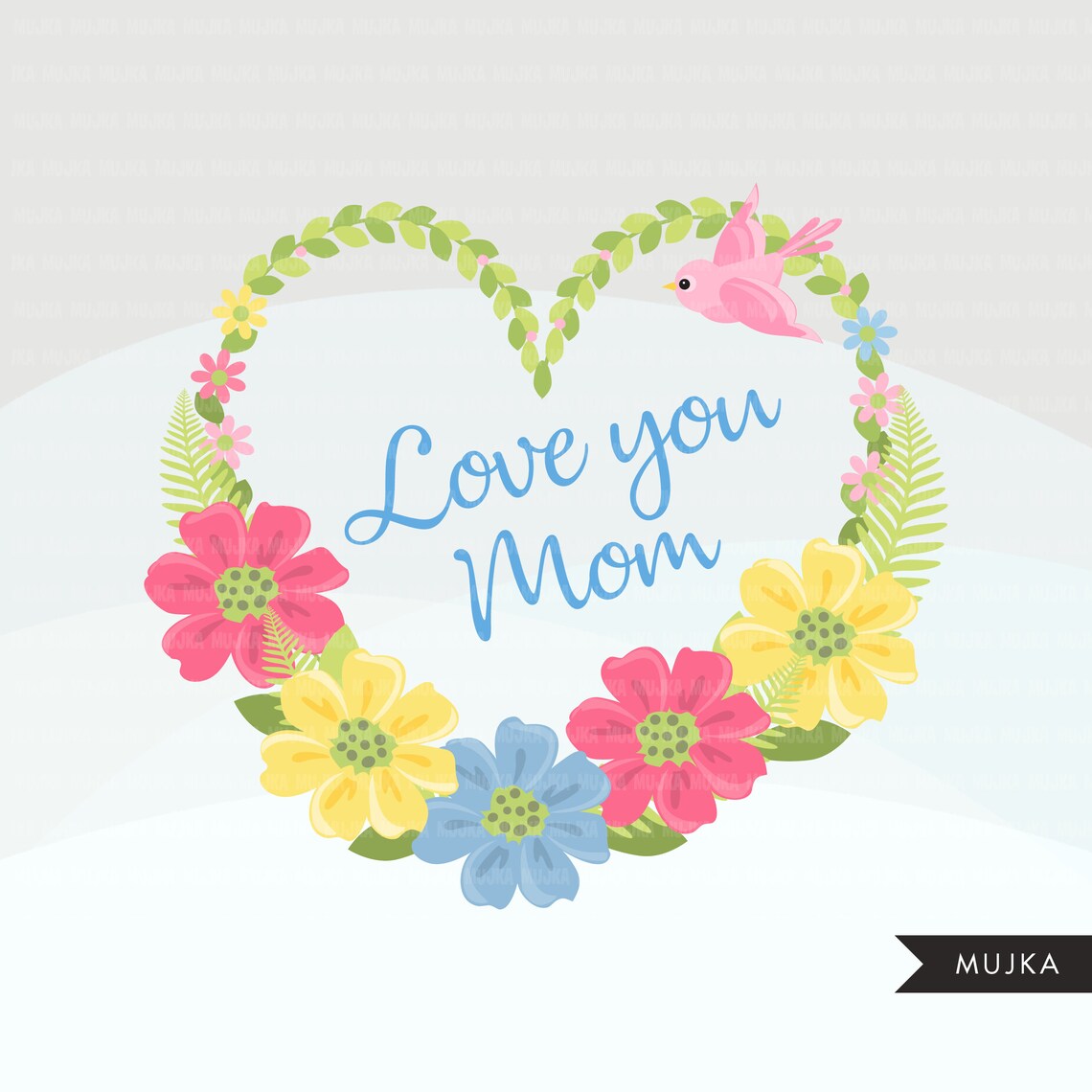 Mother's Day Clipart Floral Frames Mom Mum Love Quotes | Etsy