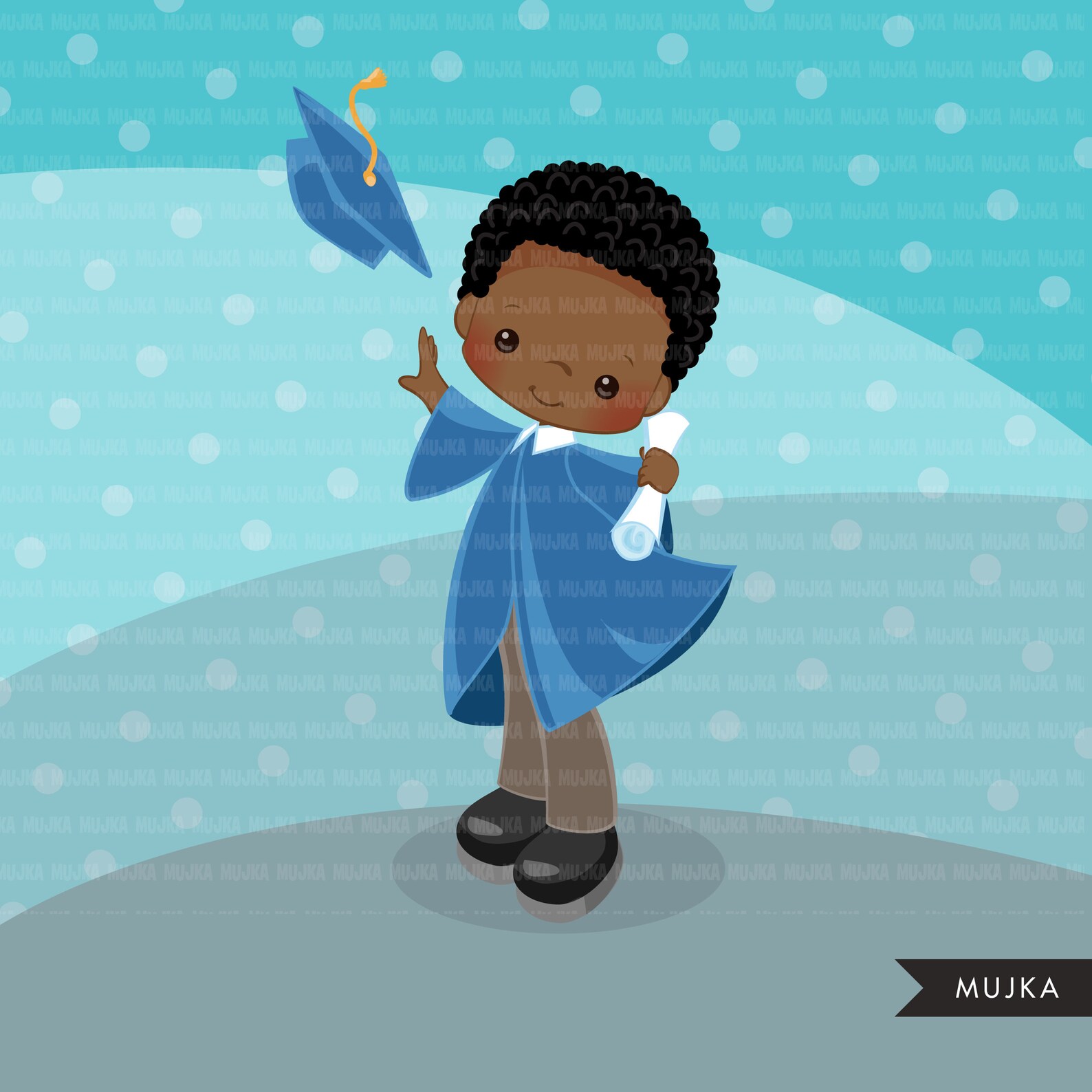 Graduation Clipart School Graduate Boys Throwing Caps With | Etsy