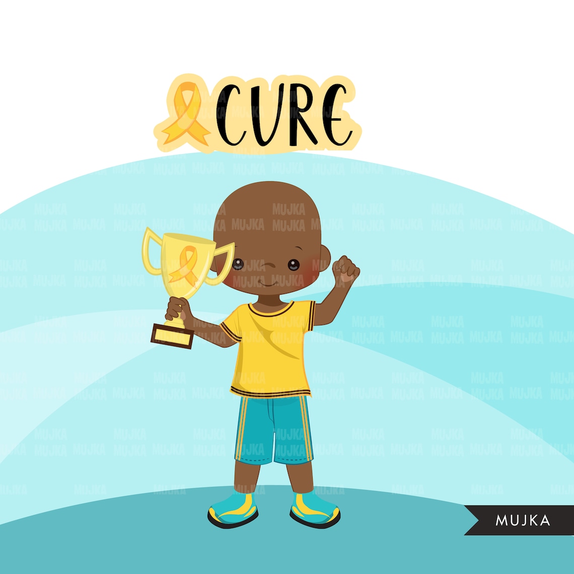 Childhood Cancer Clipart Cancer Awareness Png Yellow Ribbon - Etsy