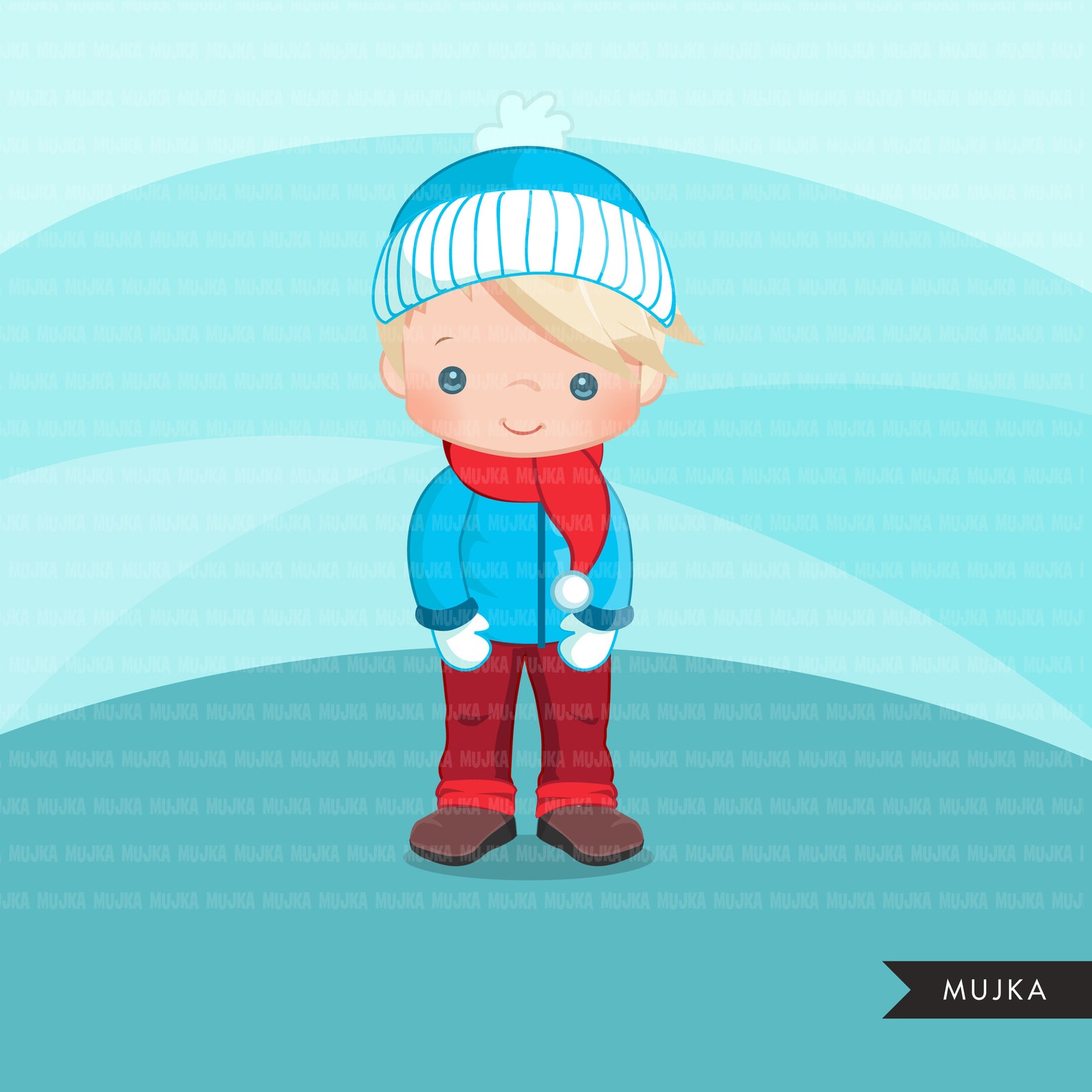 Winter Sled Snow Kids Clipart Kids Sledding Tobogganing - Etsy