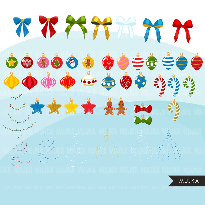 Christmas Tree Clipart, Christmas Tree Creator, Ornaments, Gift Boxes ...