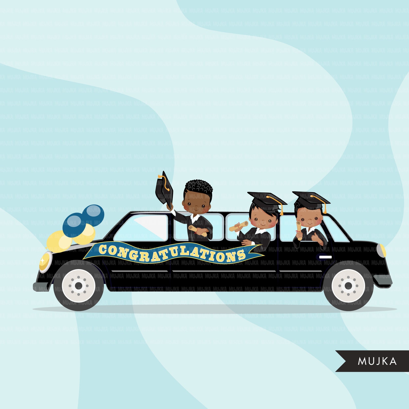 Drive by Graduation Parade Clipart Boys Quarantine Grads - Etsy
