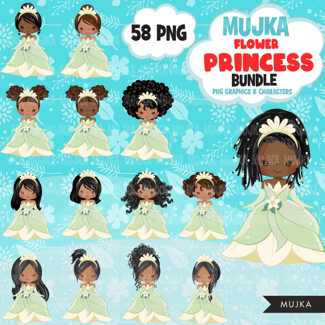 Princess Bundle Princess Png Princess Clipart Birthday - Etsy
