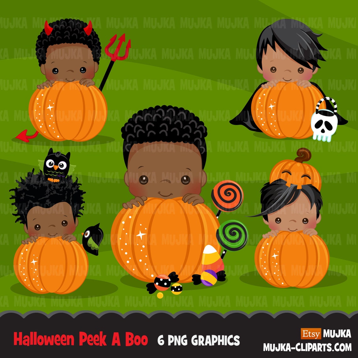 Halloween Peek a Boo Peeking Boys Clipart. Cute Kids Peeking | Etsy