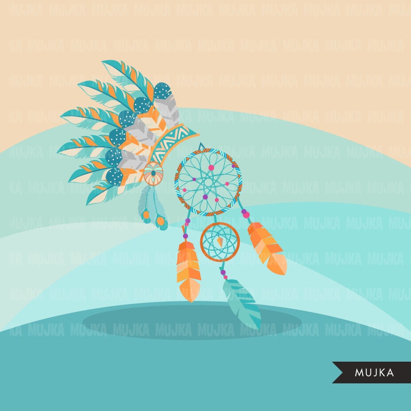 Bohemian Tribal Clipart, Boho Chic Native, Feathers, Arrows, , Antlers ...