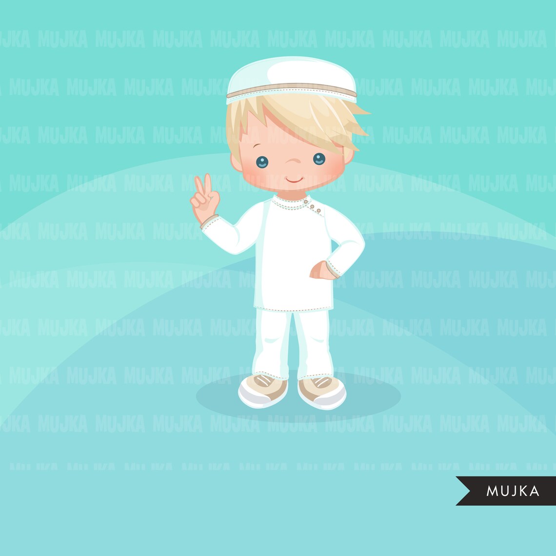 Muslim Boys Clipart. Islam Graphics Quran Reading Kids With - Etsy