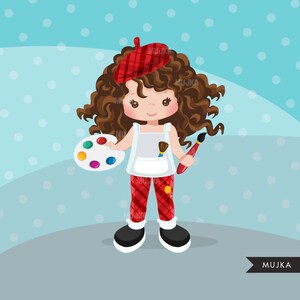Artist Painter Clipart. Crafty Girl Graphic, Students, Art Party ...