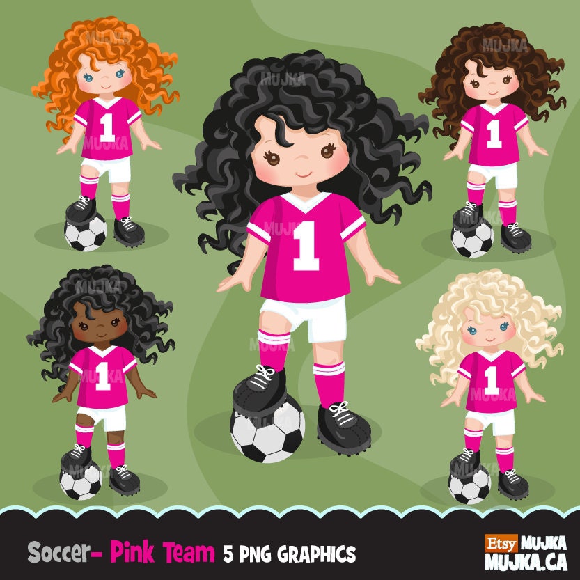 Soccer Clipart Bundle, Playing Soccer Ball, Sports, Birthday Party ...