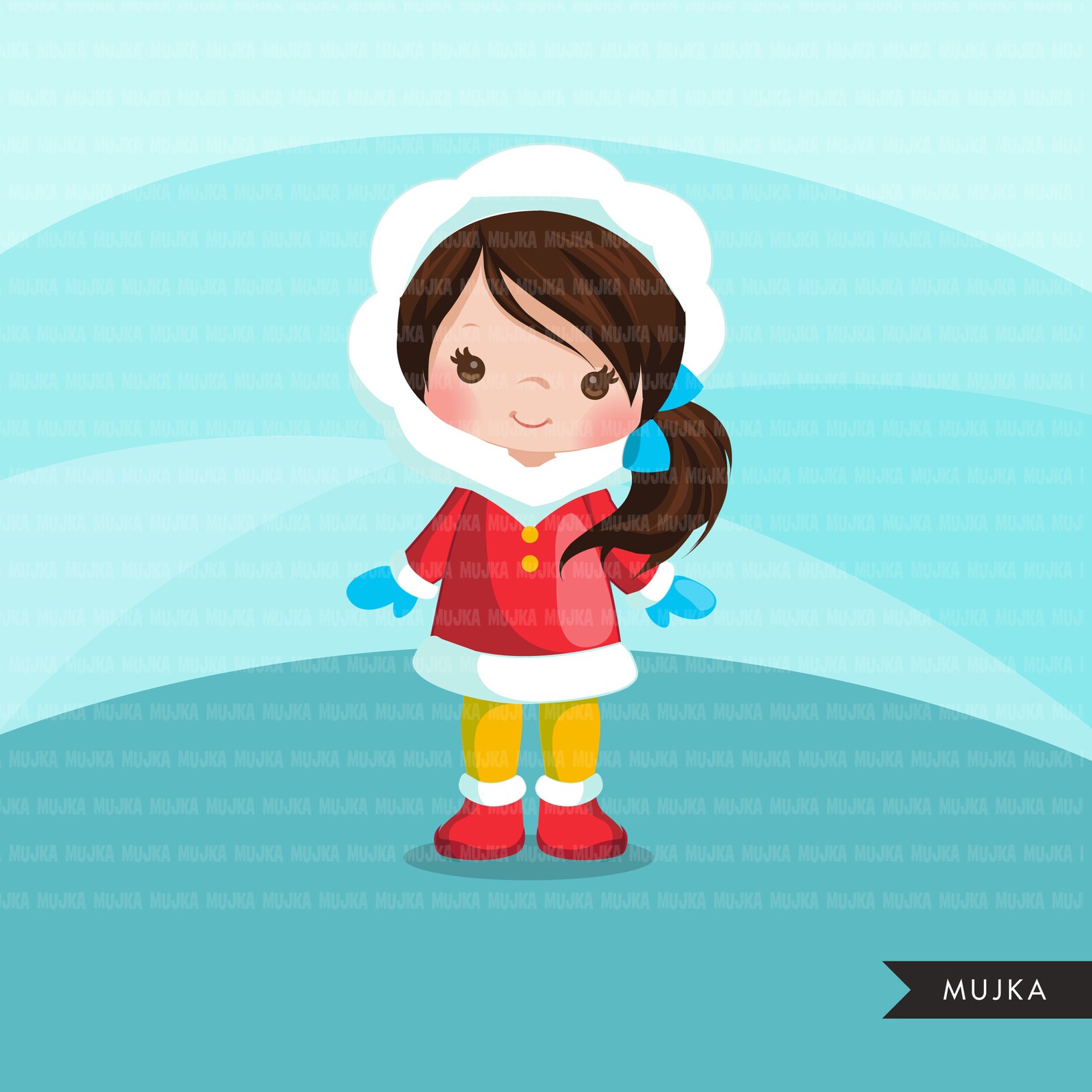 Winter Sled Snow Kids Clipart Kids Sledding Tobogganing | Etsy