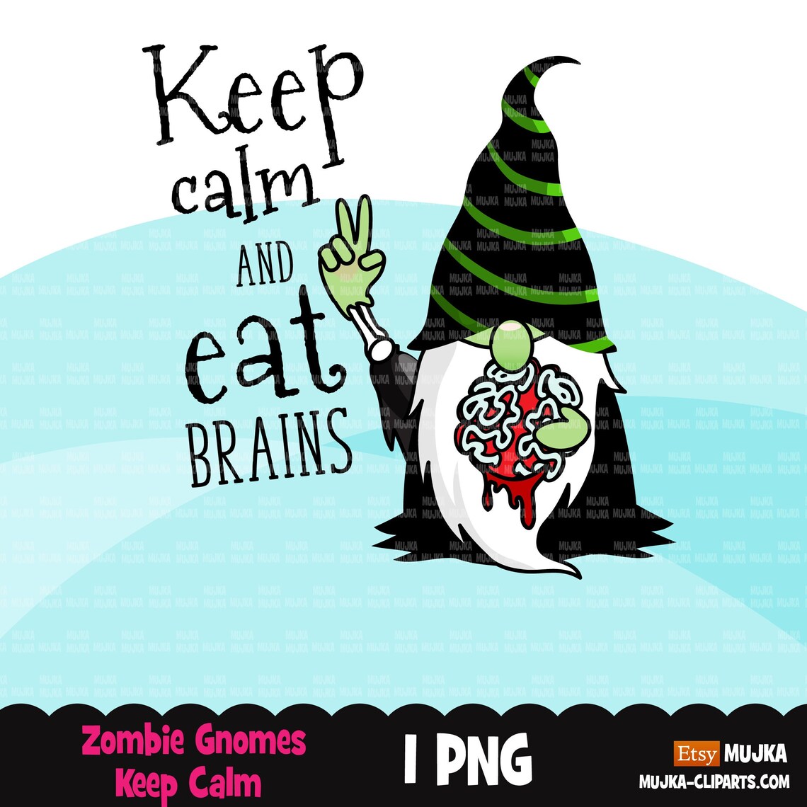 Zombie Gnome Zombie Clipart Keep Calm Png Gnome Zombie Png | Etsy