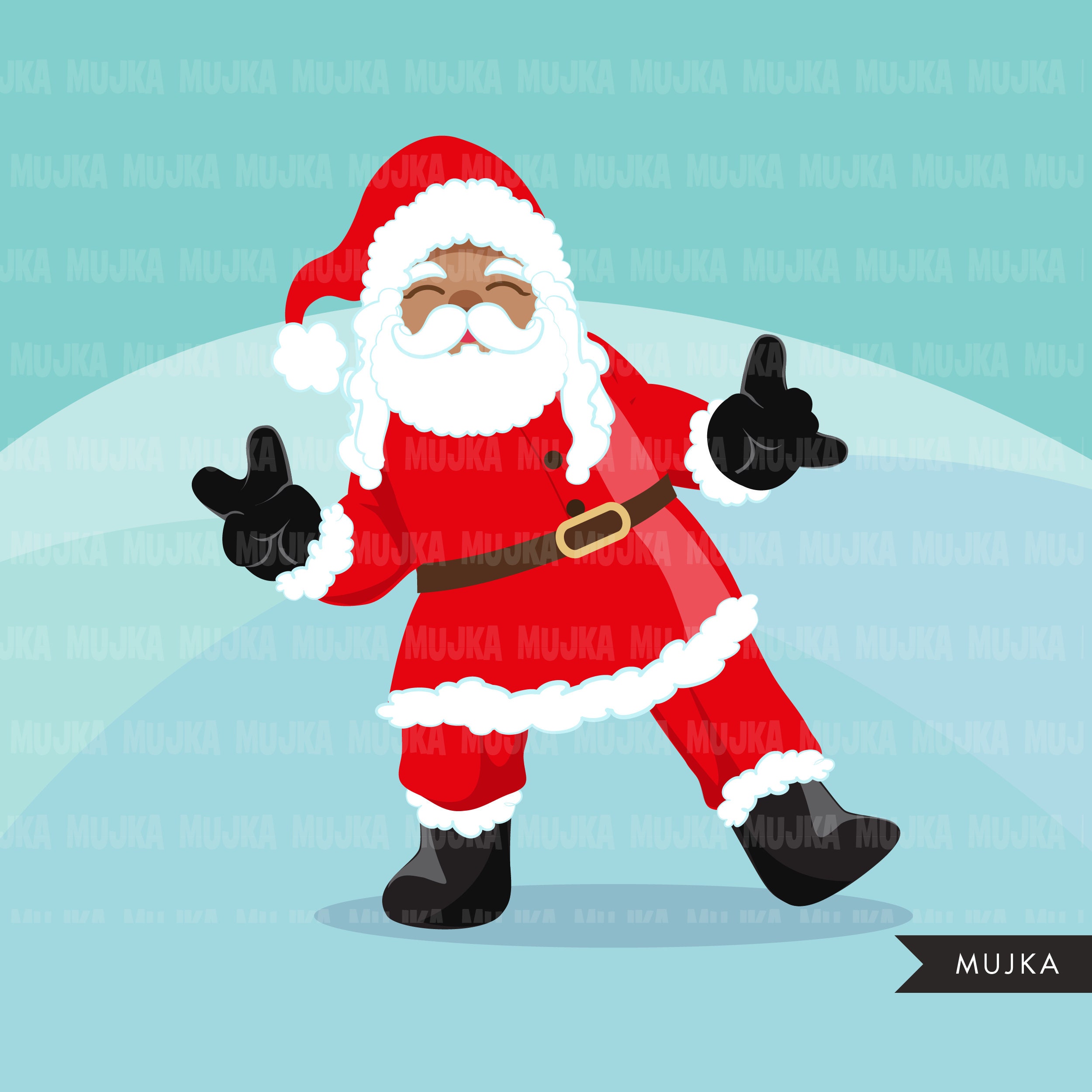 Santa Selfie Clipart Christmas Selfie Graphics Santa With | Etsy