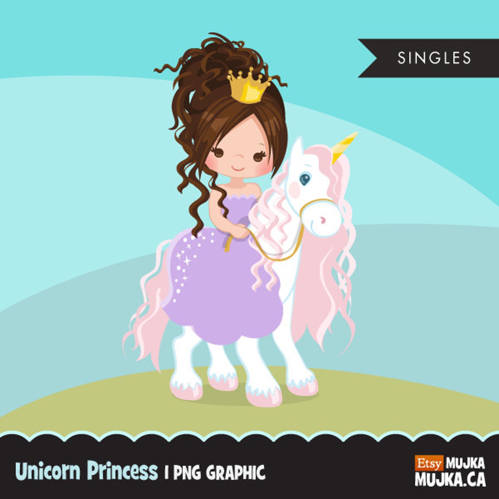Unicorn Clipart Bundle, Unicorn Princess, Numbers, Glitters Graphics ...