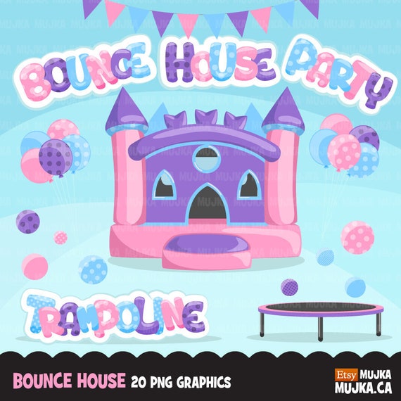 Bounce House Clipart, trampoline birthday party, , baby shower ...