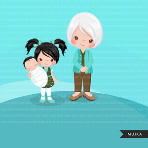 Family Portraits Clipart. Christmas Portraits, Mom, Dad, Grandparents ...
