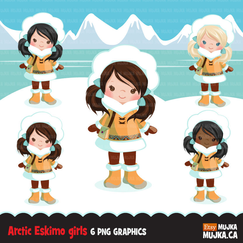 Girl Eskimos Clip Art