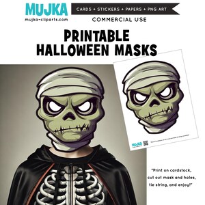 Halloween Mask, Printable Face Masks, Skull Masks, Zombie Masks, Mummy ...