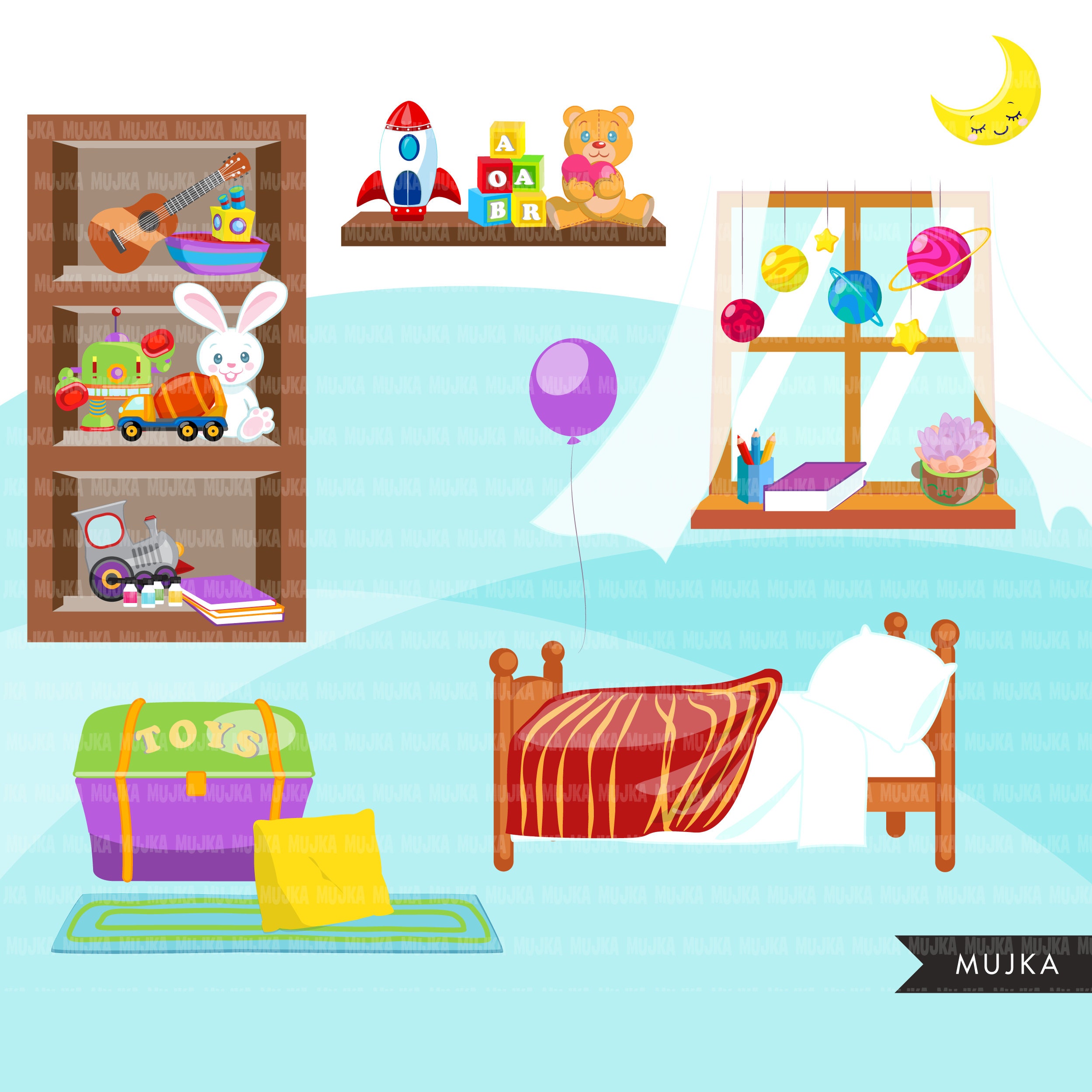 Bedroom Education PNG Clipart, Children's Room Backgrounds, Sublimation ...