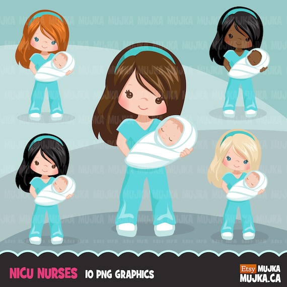 Nicu Nurse Clipart. Little Girl Graphic medical hospital | Etsy