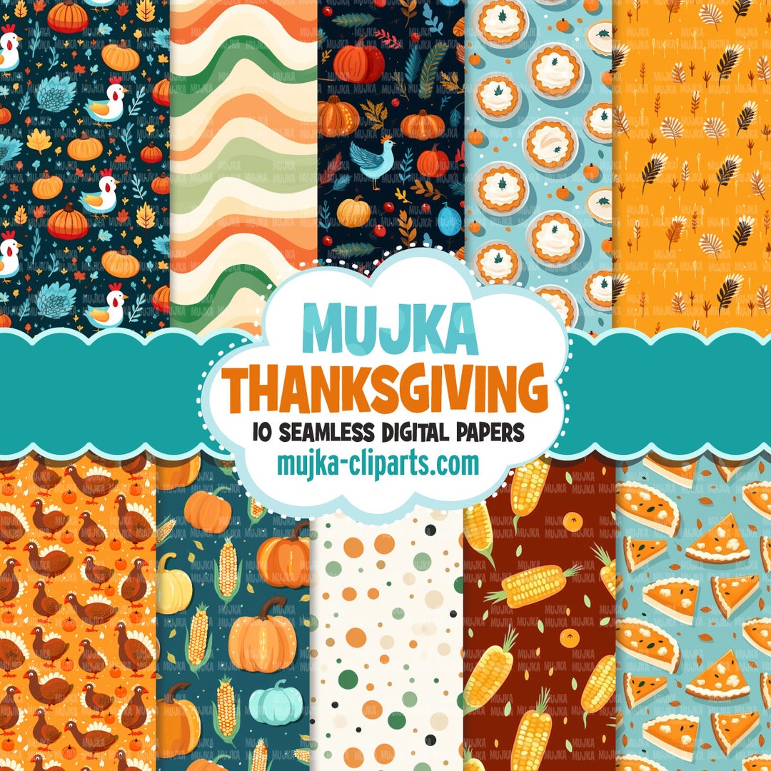 Fall Digital Paper Pumpkin Spice Digital Paper Thanksgiving Digital ...