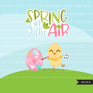 Cute Easter Clipart, Easter Chicks Png, Spring is in the Air Png ...