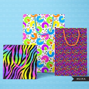 Animal Print Digital Papers, Seamless Neon Patterns, Zebra Print ...