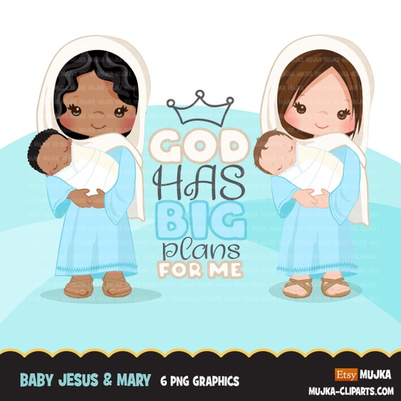 Nativity clipart, baby Jesus clipart, baby Jesus & Mary, Bible Graphics ...