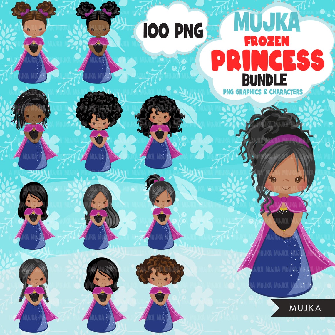 Princess Bundle Princess Png Princess Clipart Birthday - Etsy