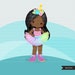 Rainbow Unicorn Tutu Clipart. Girl With Cute Tutu Modern Outfits ...