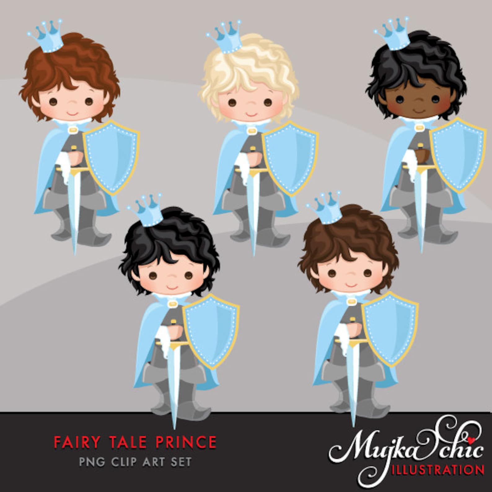 Fairy Tale Prince Clipart. Fairy Tale Characters Dragon - Etsy
