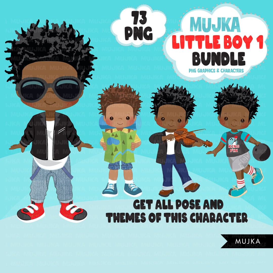 Black Boy Png Bundle, Black Boy Magic, Black Boy Art, Little Boy ...