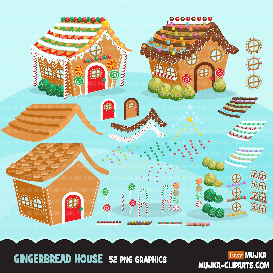 Christmas Gingerbread House Clipart. Make Your Own Gingerbread Home ...