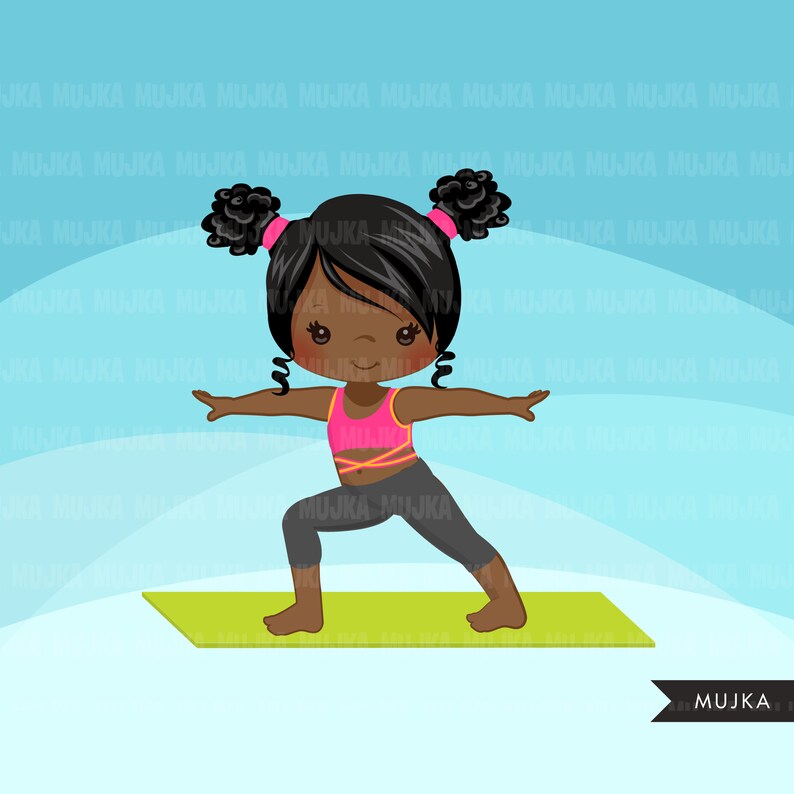 Yoga Clipart. Healthy Lifestyle Fitness Workout Graphics | Etsy