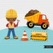 Construction Clipart. Little Boy Contractor Graphics, Hard Hat, Dump ...