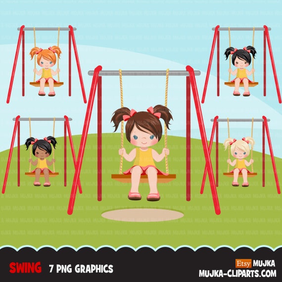 Kids Swinging Clipart