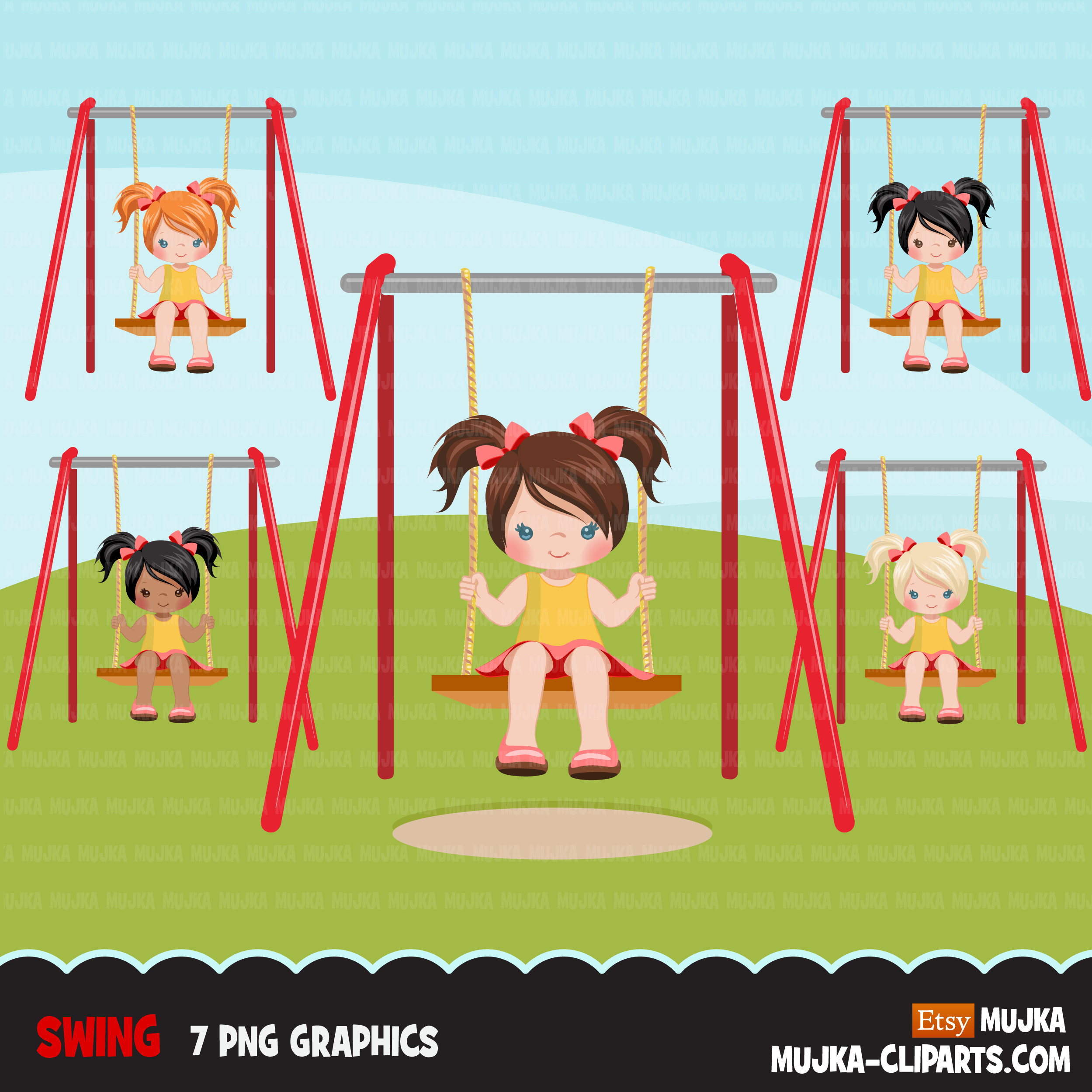Girl Swing Clipart