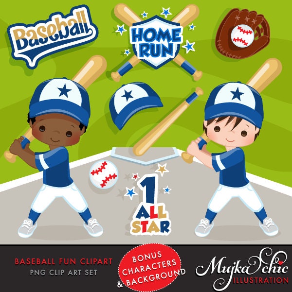 Baseball & Softball Clipart Bundle Sports Graphics - Etsy