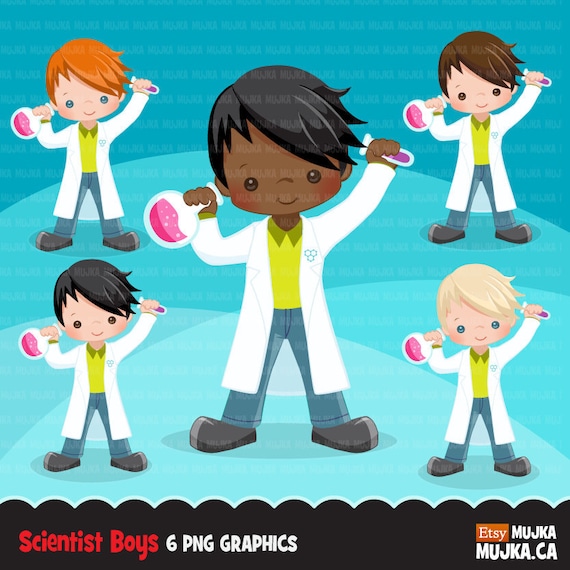 Science Clipart. Scientist Kids graphics lab school elements, scientist ...